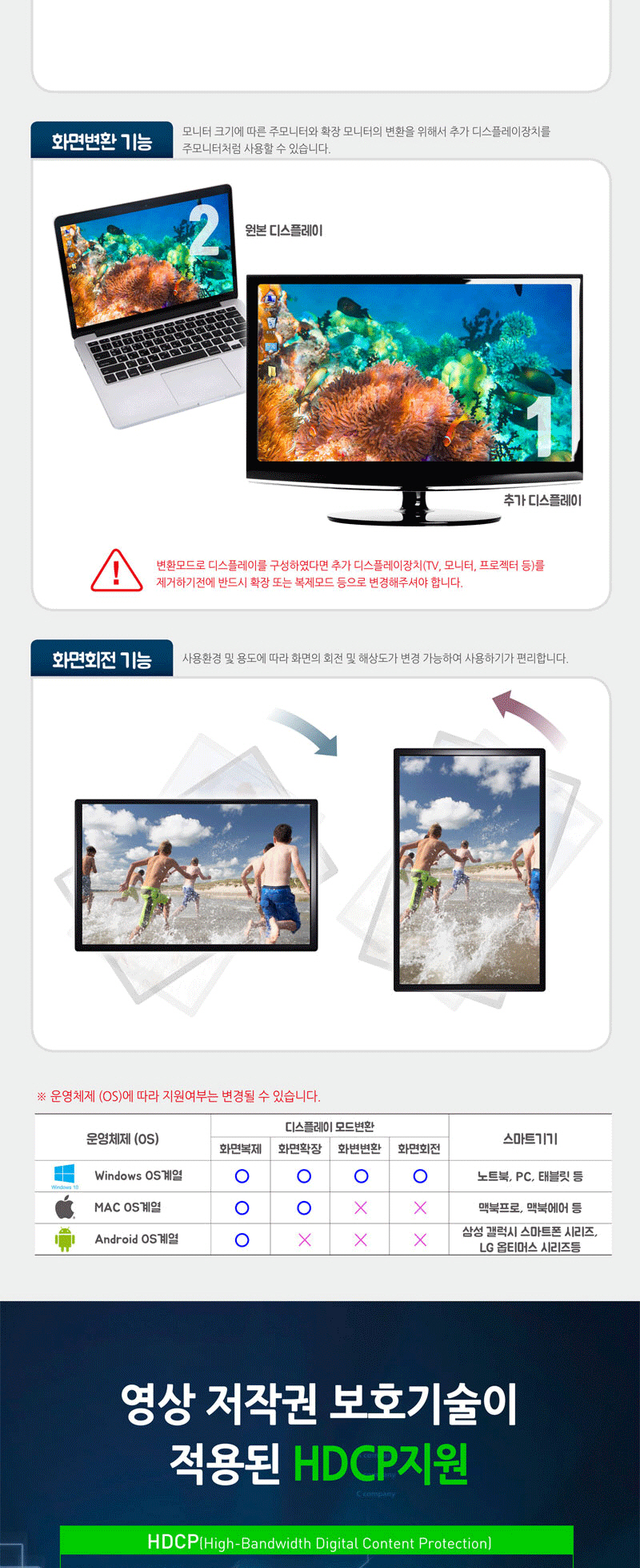 hplusmall C타입 스마트폰 미러링케이블 블랙 4K HDMI TV모니터 - 핫트랙스