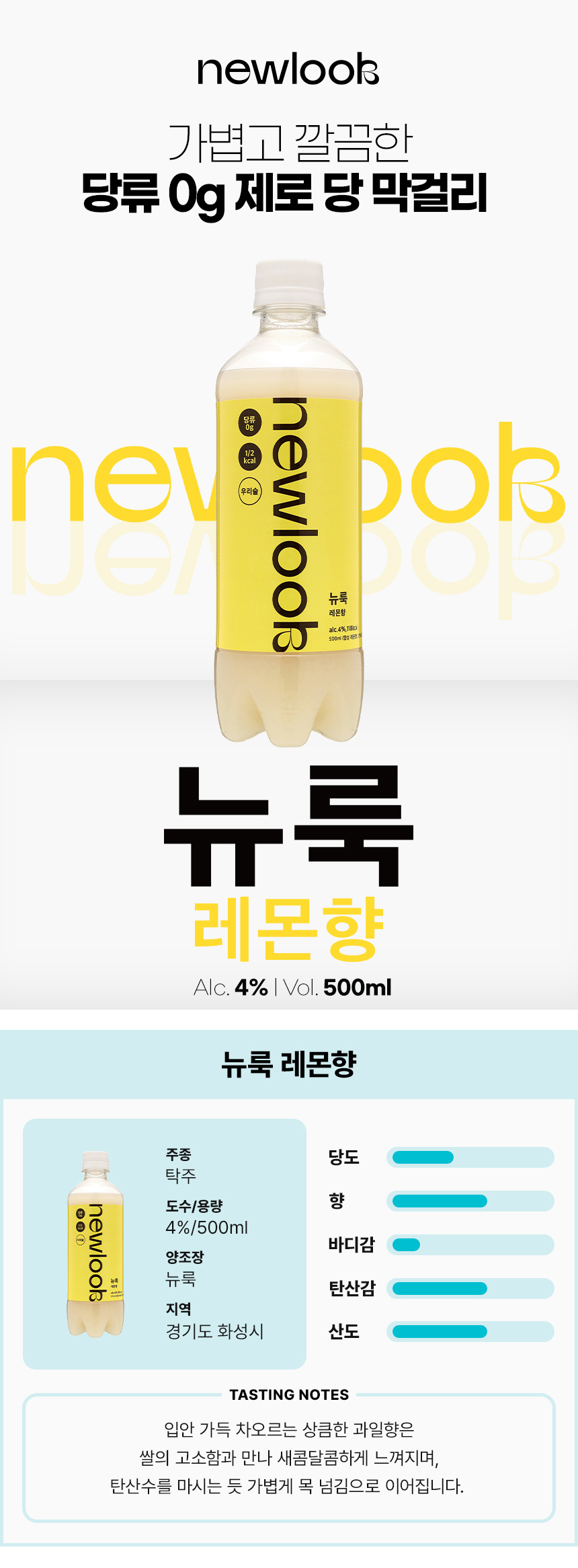 뉴룩 레몬 4도 500ml 당 제로 - 감도 깊은 취향 셀렉트샵 29CM