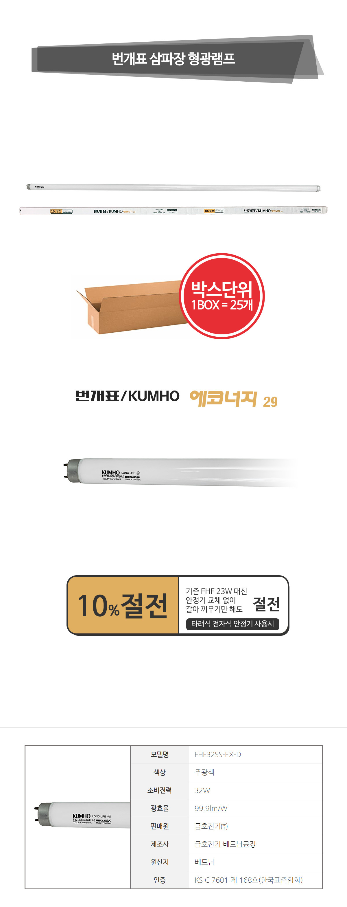 번개표 직관형광등 32W FHF32SS-EX-D 주광색 25개입 전문점, 켜다닷컴