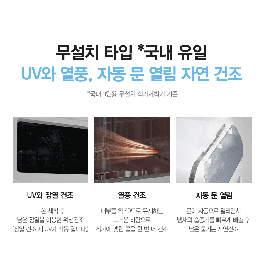 무설치 식기세척기 DWA-2800P : 컴퓨존