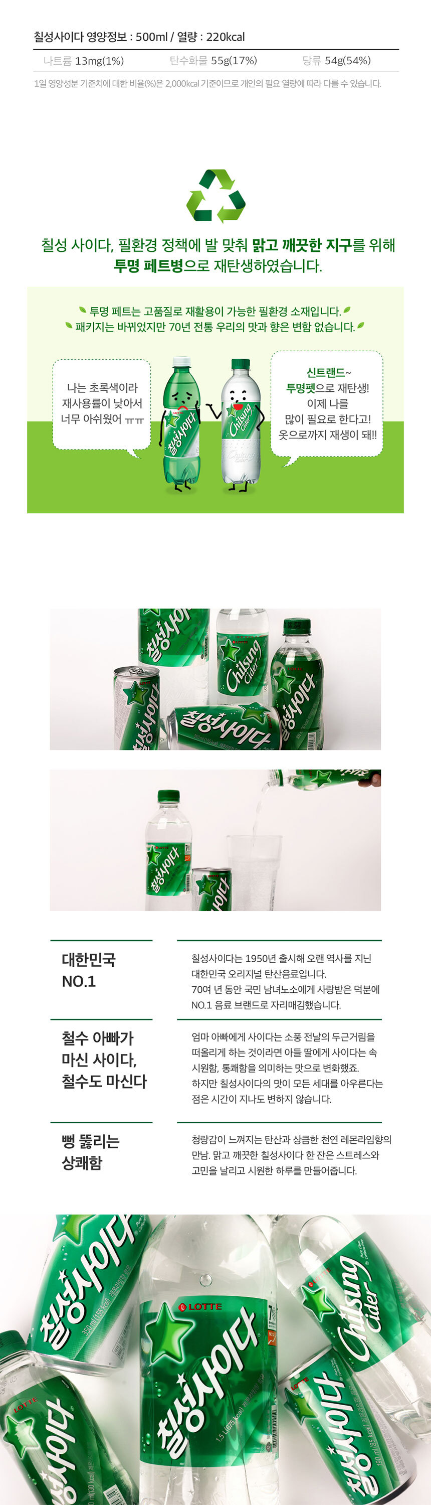 롯데칠성 사이다 190ml x 36캔+펩시 190ml x 24캔
