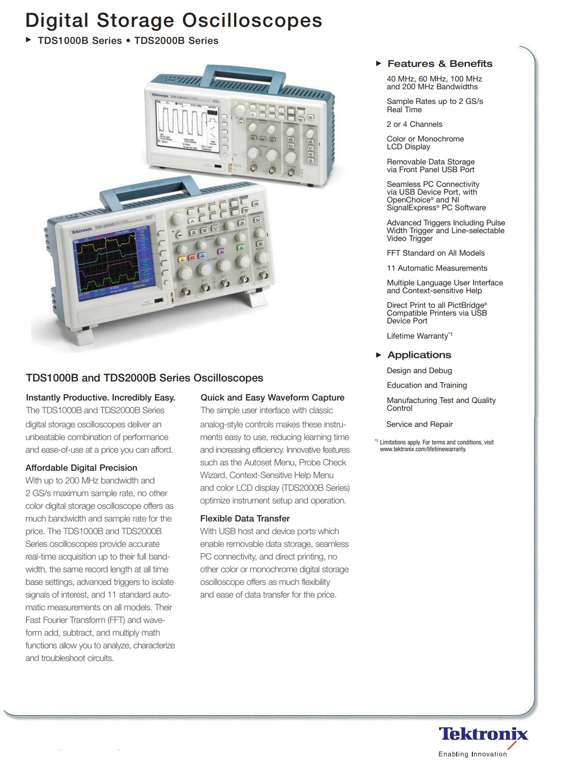소리전자 - Tektronix TDS2014B 4채널 벤치탑 오실로스코프 (N51)