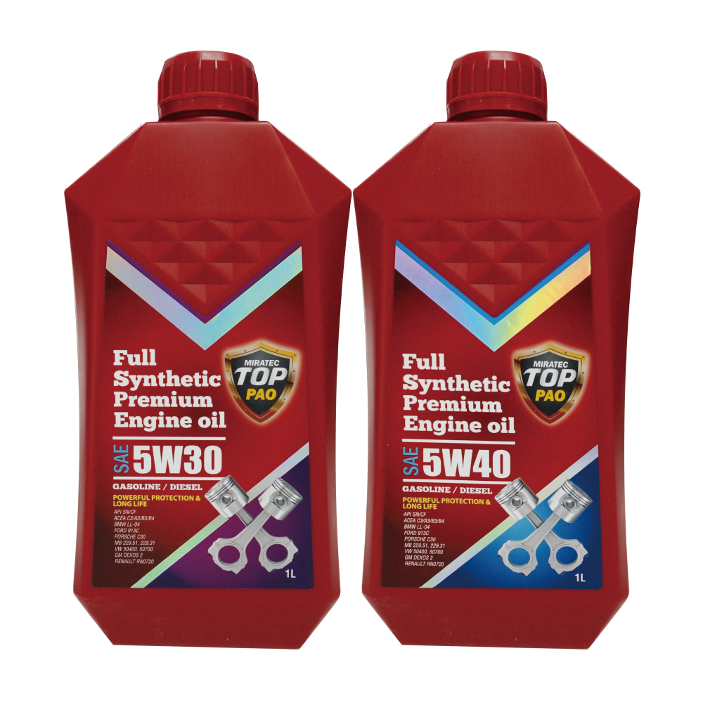 미라텍 TOP PAO 100% 합성엔진오일 대림기업 5W30 1L 엔진마모억제 수명연장 연비향상 가솔린 경유 LPG 겸용 - 이젠오토몰