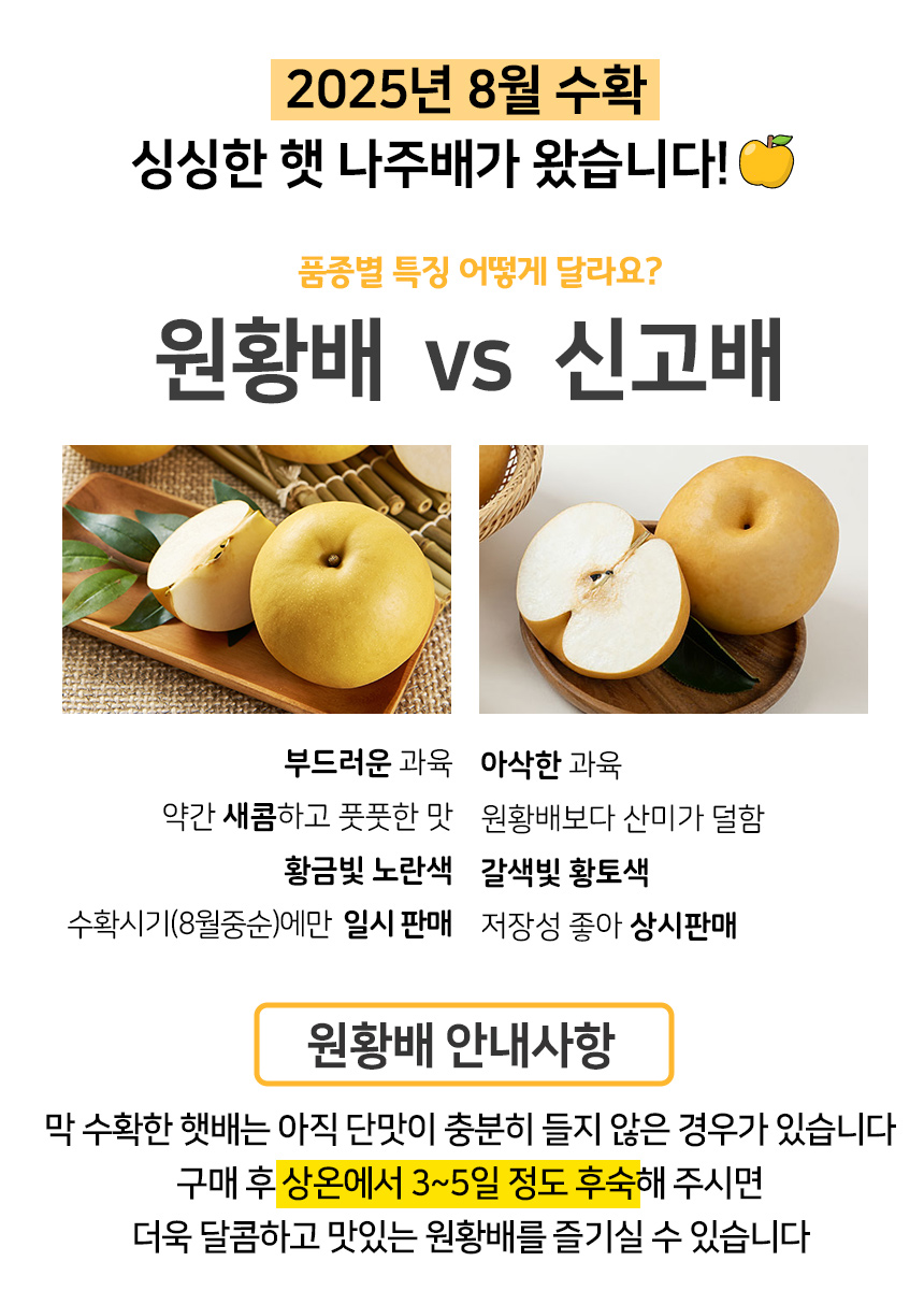 (이룸팜스) 25년 가정용 햇 나주배 3kg/5kg/15kg