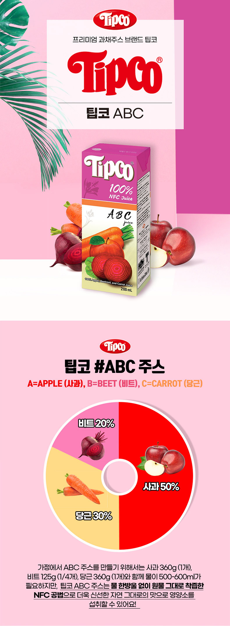 팁코 ABC 혼합주스 1L 7개입