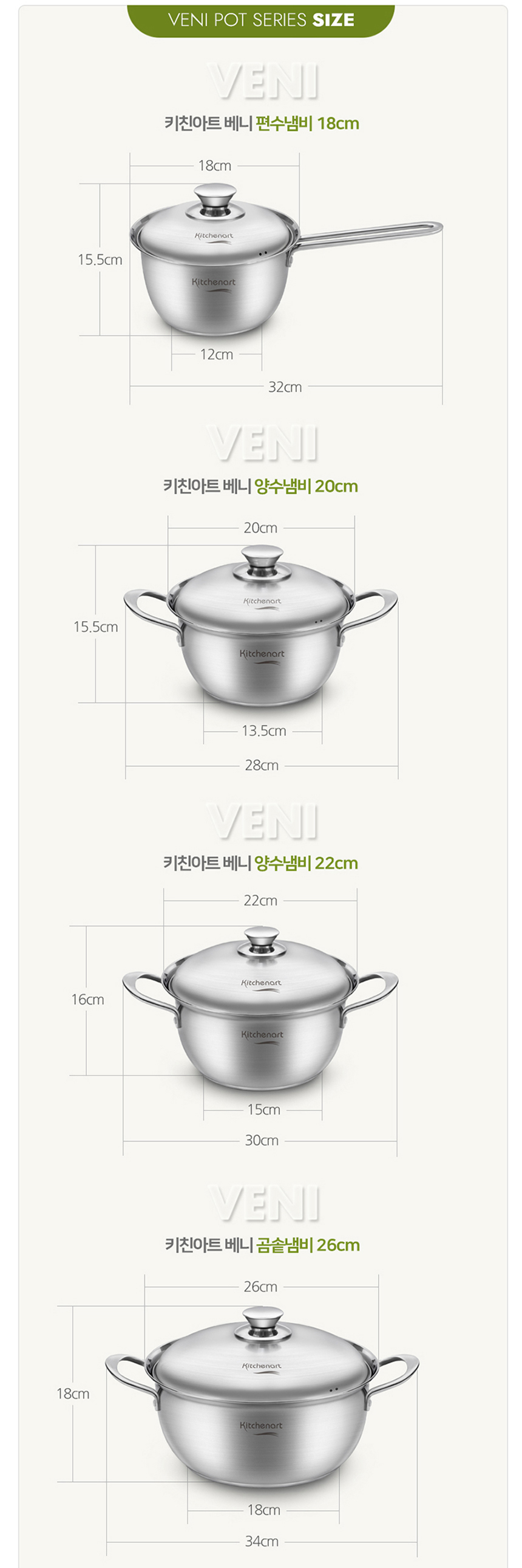RESUSS 키친아트 인덕션 IH 겸용 스테인레스 냄비 5종세트 - 핫트랙스