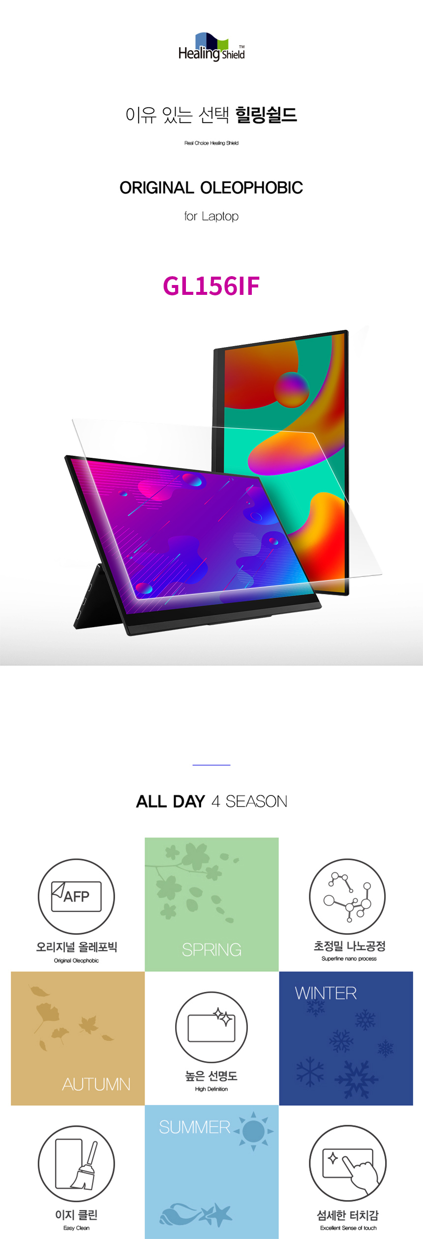 프리뷰 GL156IF 고광택 액정보호필름