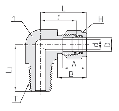Lok Fitting - Male Elbow PT - 1/4 inch - PT 1/8 inch