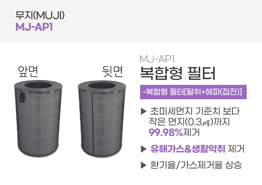 [호환] 국내생산 무인양품 공기청정기 필터 MJ-AP1 무지 : 메이저필터