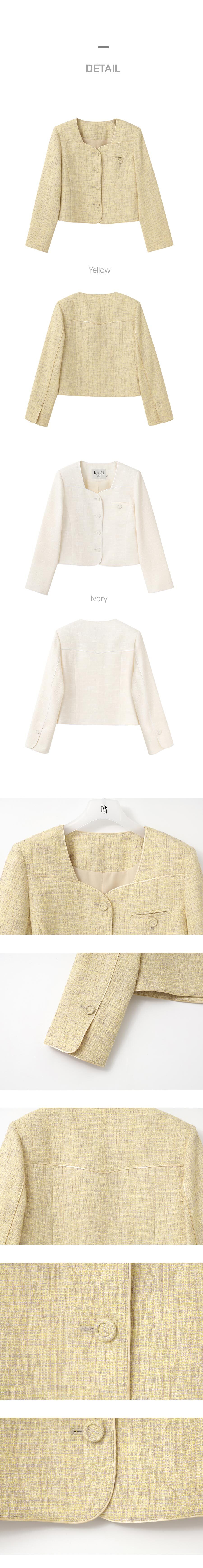 Square line jacket Yellow_IULAI