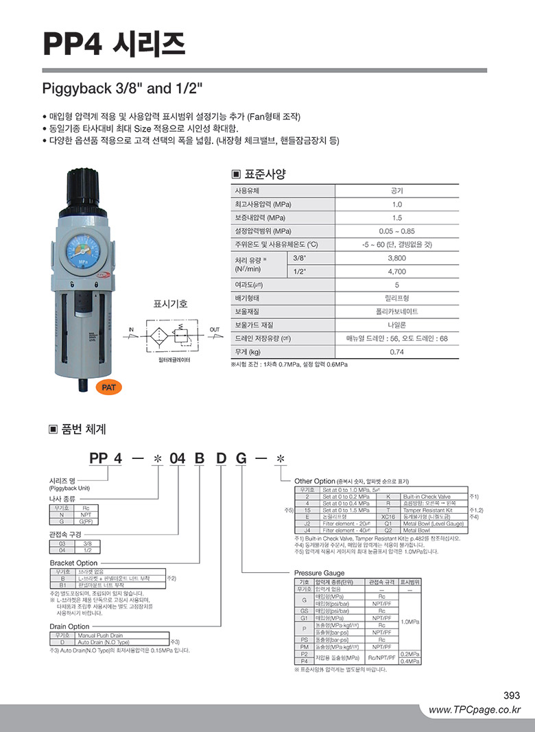 TPC메카트로닉스 PP4-04DG