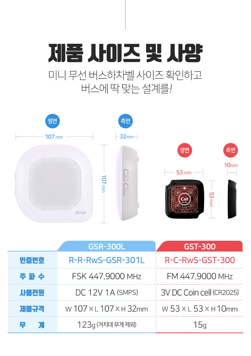 하차벨 Led수신기 Gst 300 수신기 1대 버스벨 10개 무선호출전문기업 링고벨