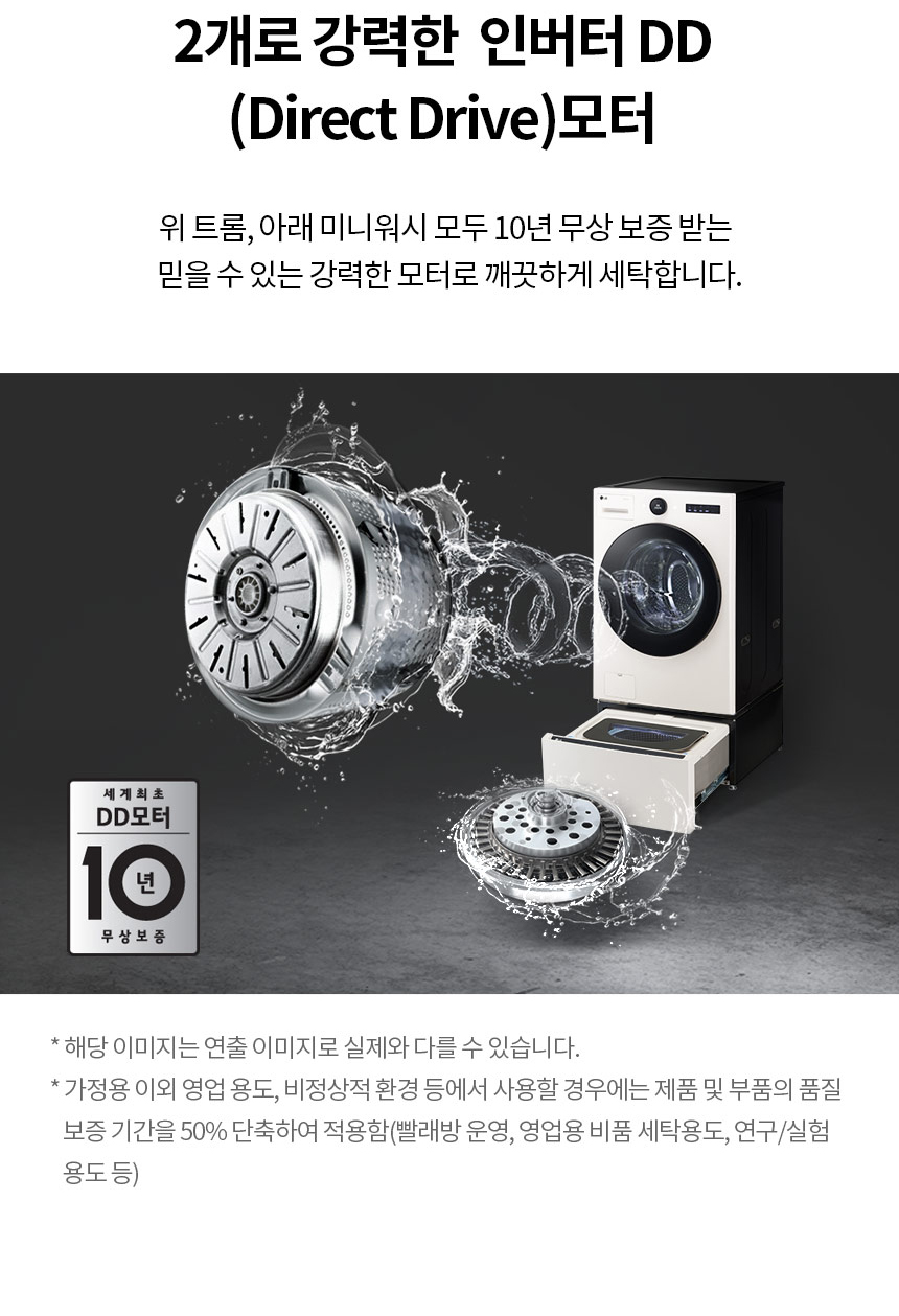 TROMM(트롬) 트윈워시 드럼세탁기 25kg+4kg [네이처 그린/FX25GAX (FX25GA+FX4GC)] : 컴퓨존