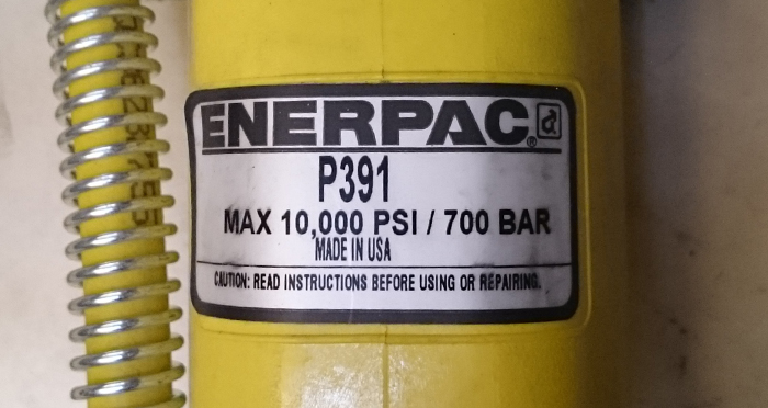 [[중고] Enerpac P391 수동 유압펌프 핸드식 / 최대 10000 PSI (700 Bar)]