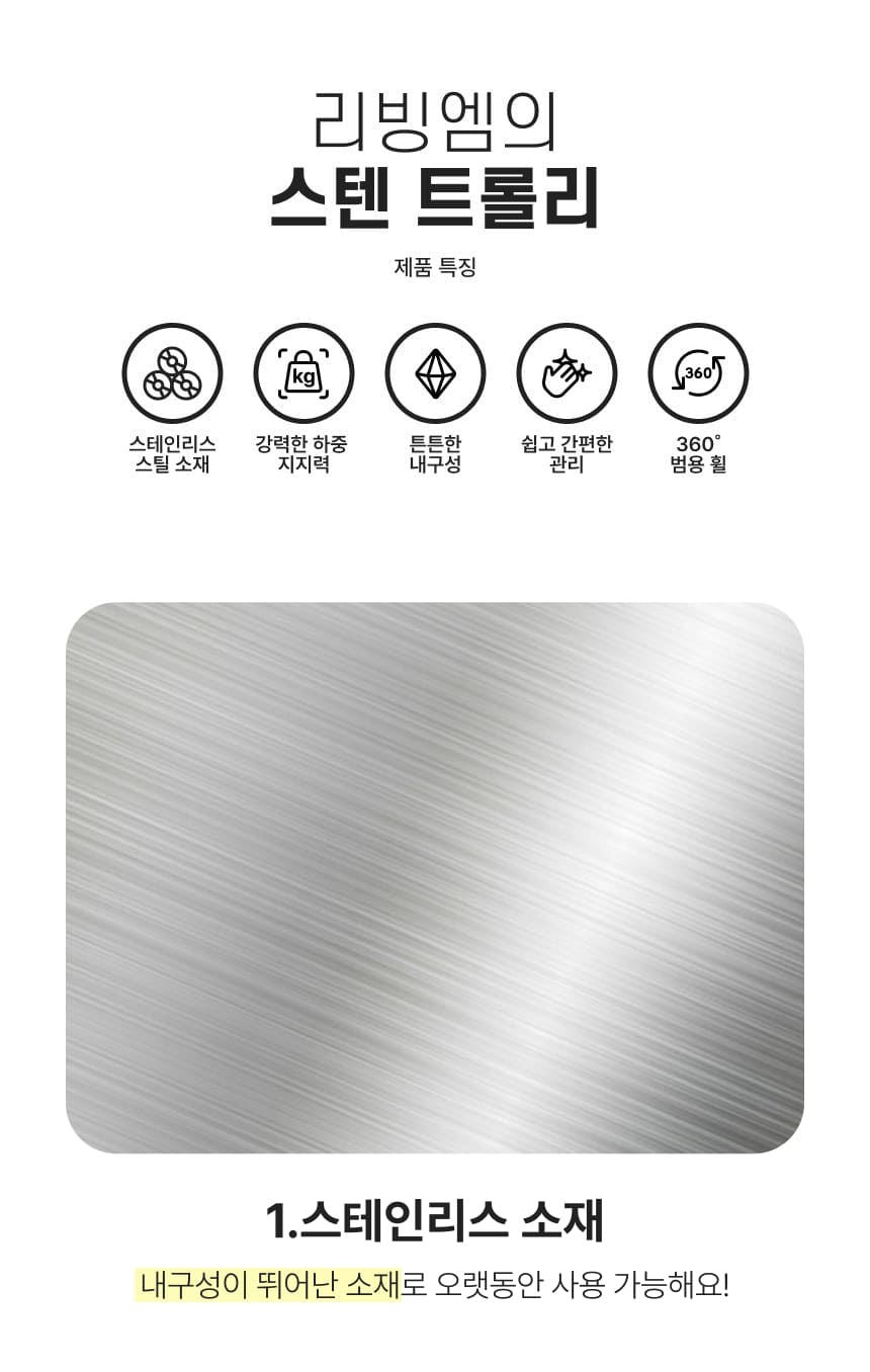 트롤리·이동식선반 > 3단 4단 스텐 트롤리 미드센츄리 모던 틈새 거실 화분 주방 베란다 이동식 카트 | 오늘의집 쇼핑