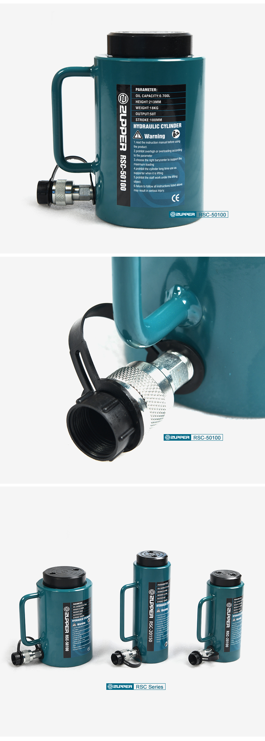 유압 램 RSC-50100 - ZUOOER TOOLS